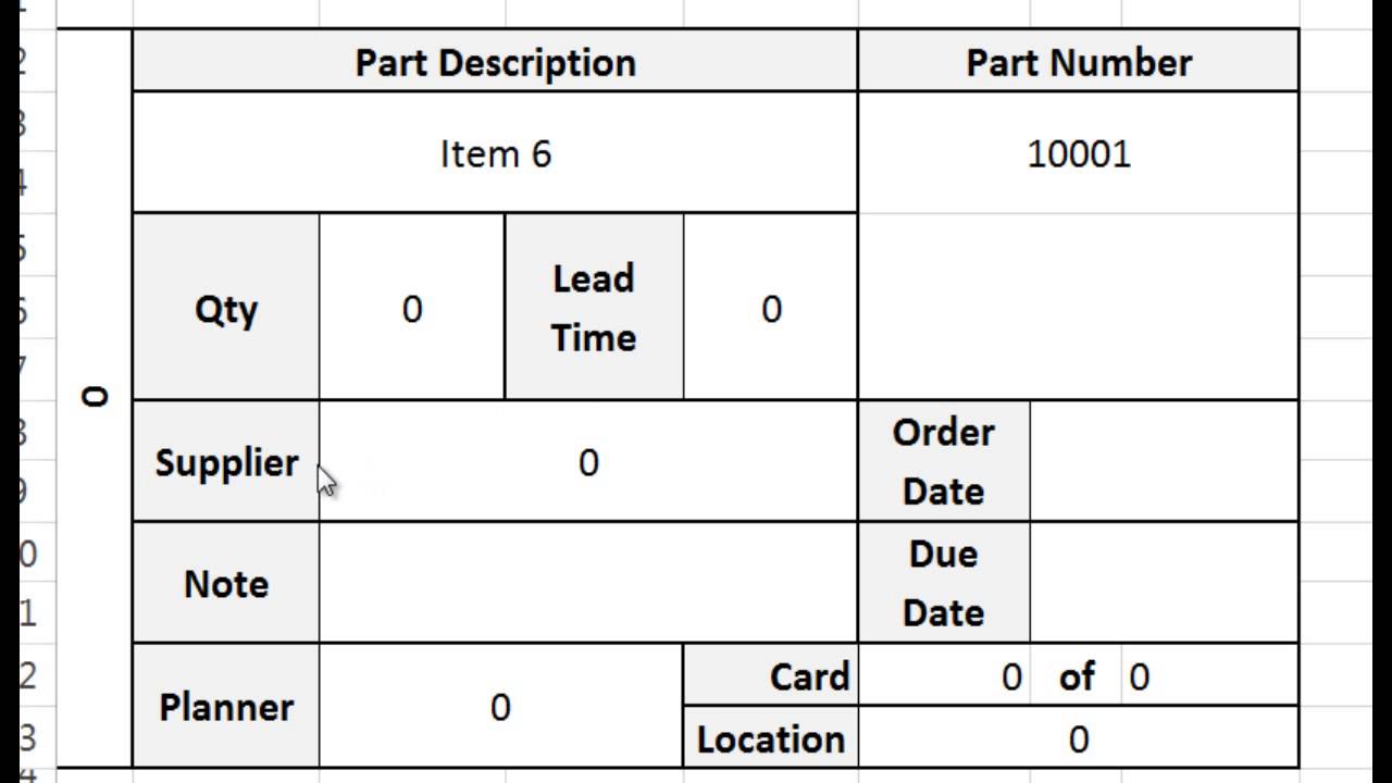 Kanban Card Template